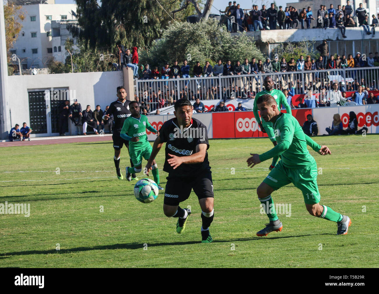 April 22, 2019 - The Rafah Club football team wins against the Al ...