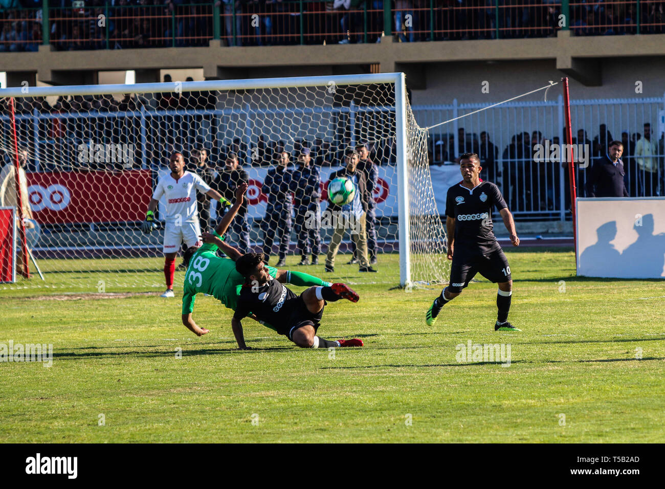 April 22, 2019 - The Rafah Club football team wins against the Al ...