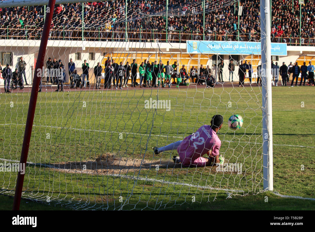 April 22, 2019 - The Rafah Club football team wins against the Al ...