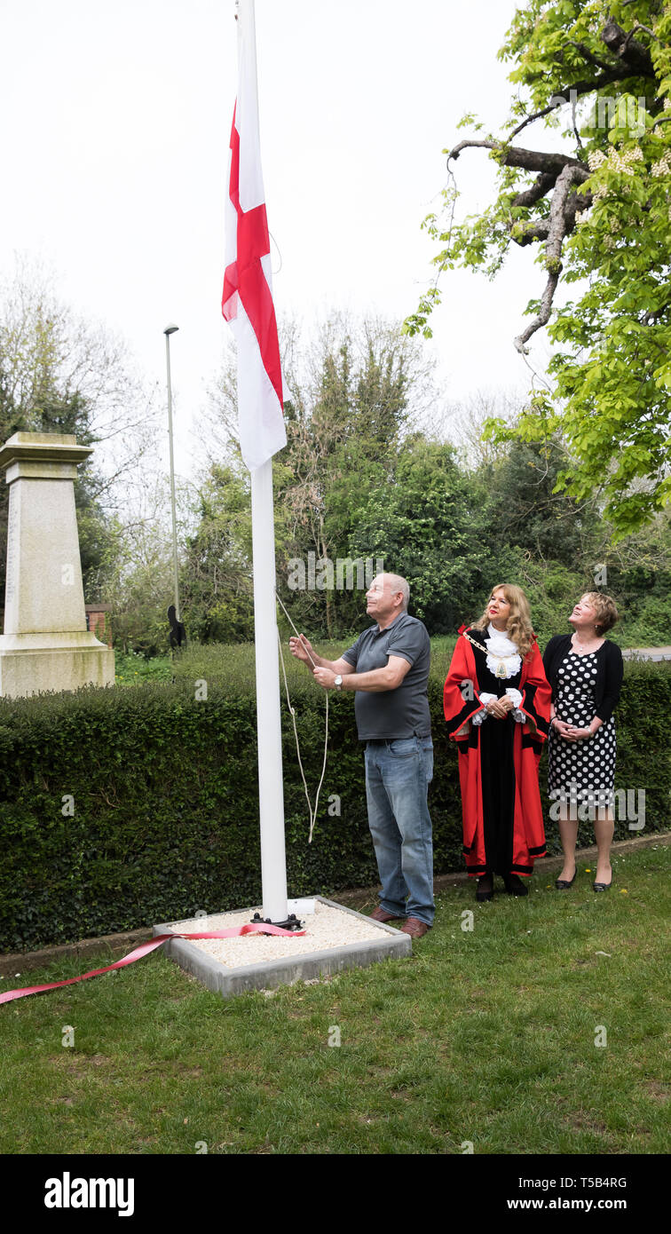 Biggin Hill, UK. 23rd Apr, 2019. Mayor of Bromley, Kim Botting, unveils ...