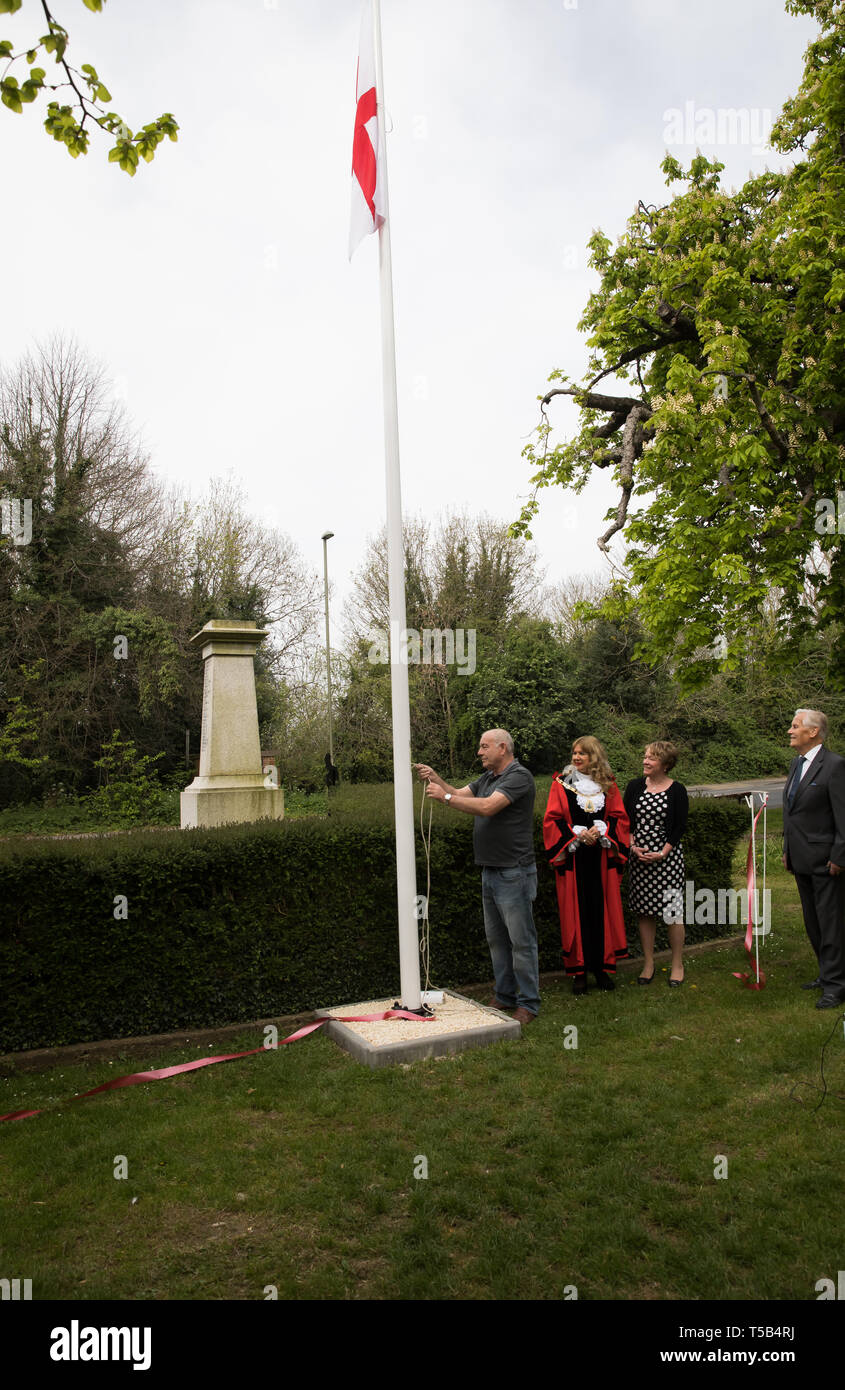 Biggin Hill, UK. 23rd Apr, 2019. Mayor of Bromley, Kim Botting, unveils ...