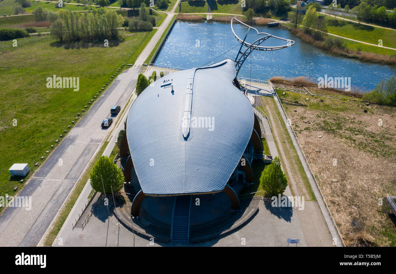 Hannover, Germany. 23rd Apr, 2019. The "Expowal" building stands on the ...