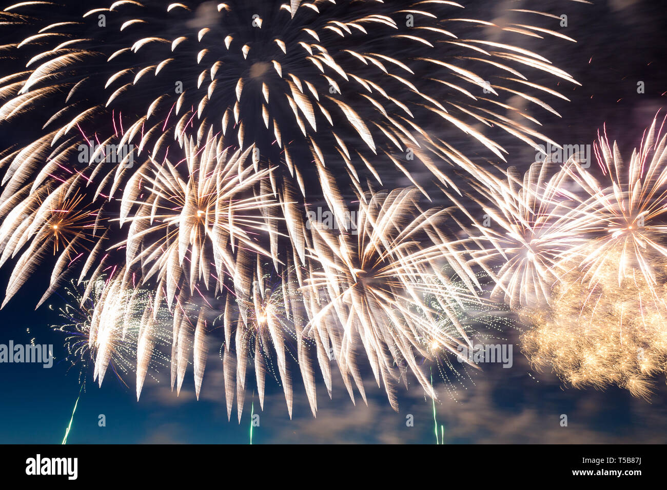 colorful fireworks on dark sky Stock Photo - Alamy