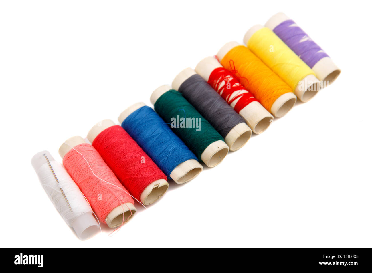 colorful thread spools Stock Photo - Alamy