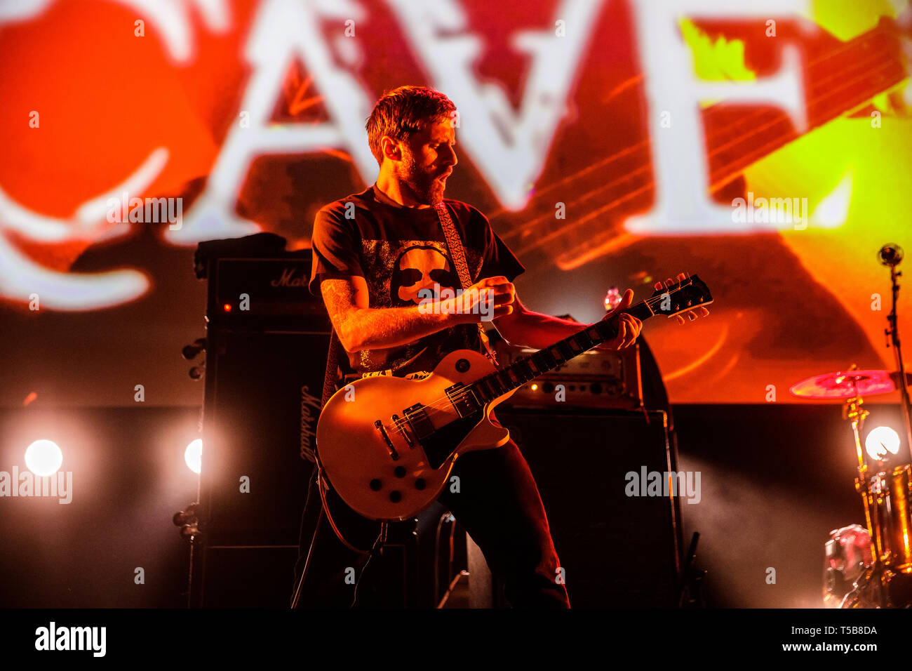 Netherlands, Tilburg - April 13, 2019. The American rock band Cave In ...