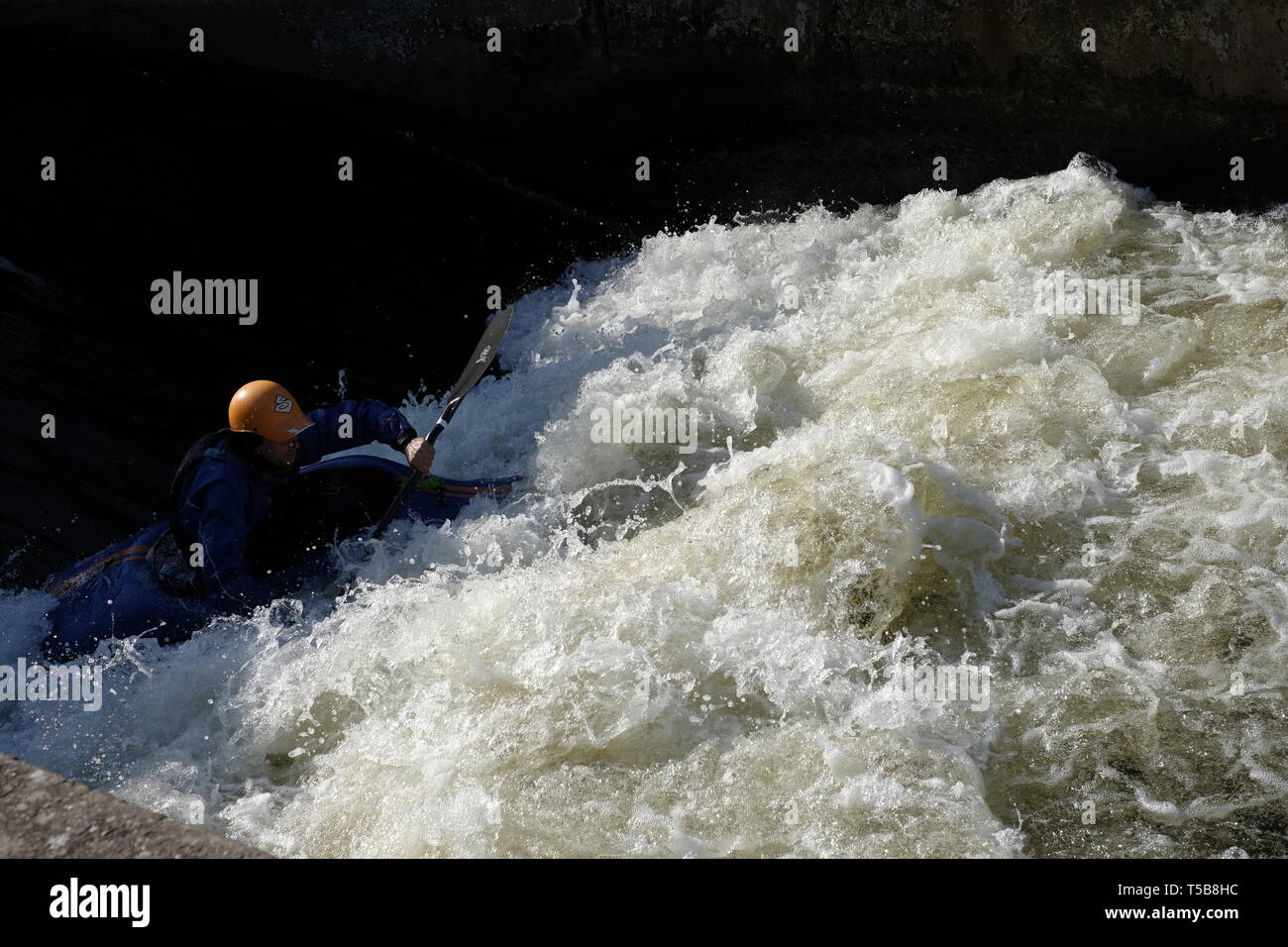White water training Stock Photo - Alamy