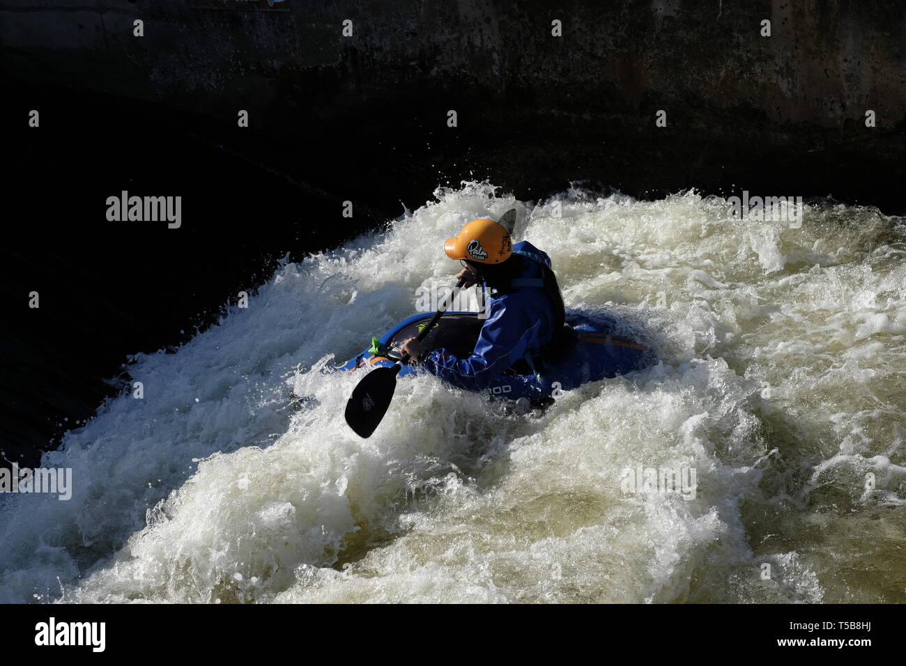 White water training Stock Photo - Alamy