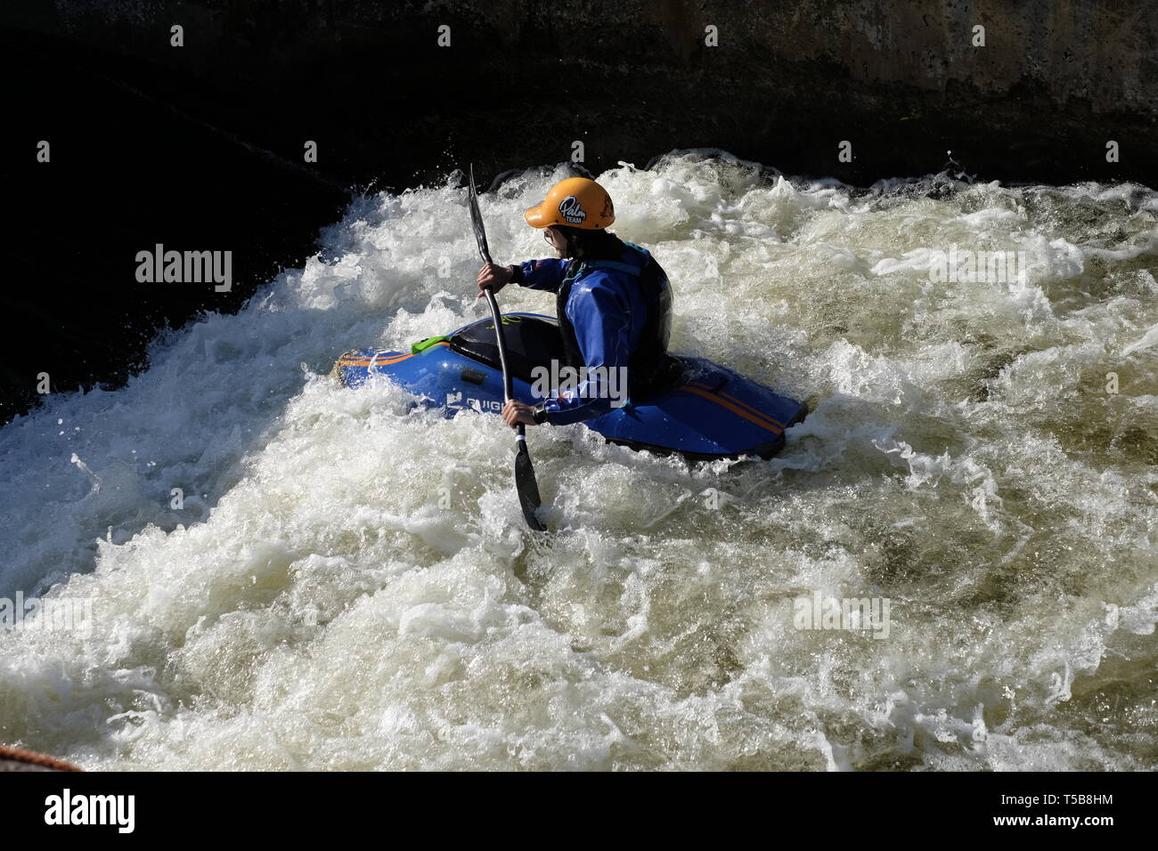 White water training Stock Photo - Alamy