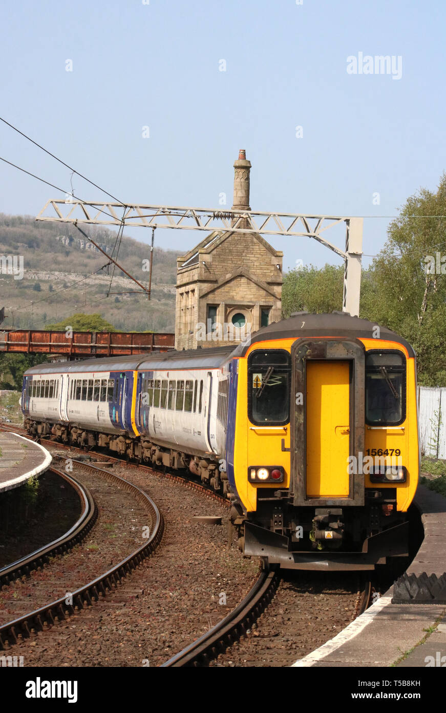 Two 2 car class 156 super sprinter diesel multiple unit trains operated by Northern arriving at ...