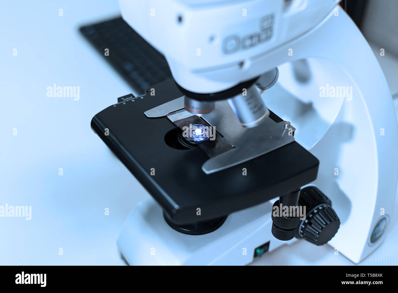 Medical equipment. Scientific professional microscope for blood testing ...