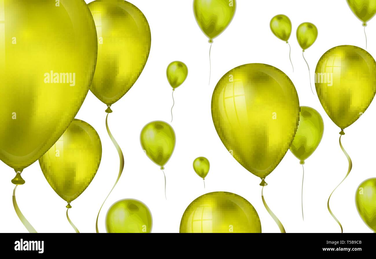 Glossy olive green Flying helium Balloons backdrop with blur effect ...