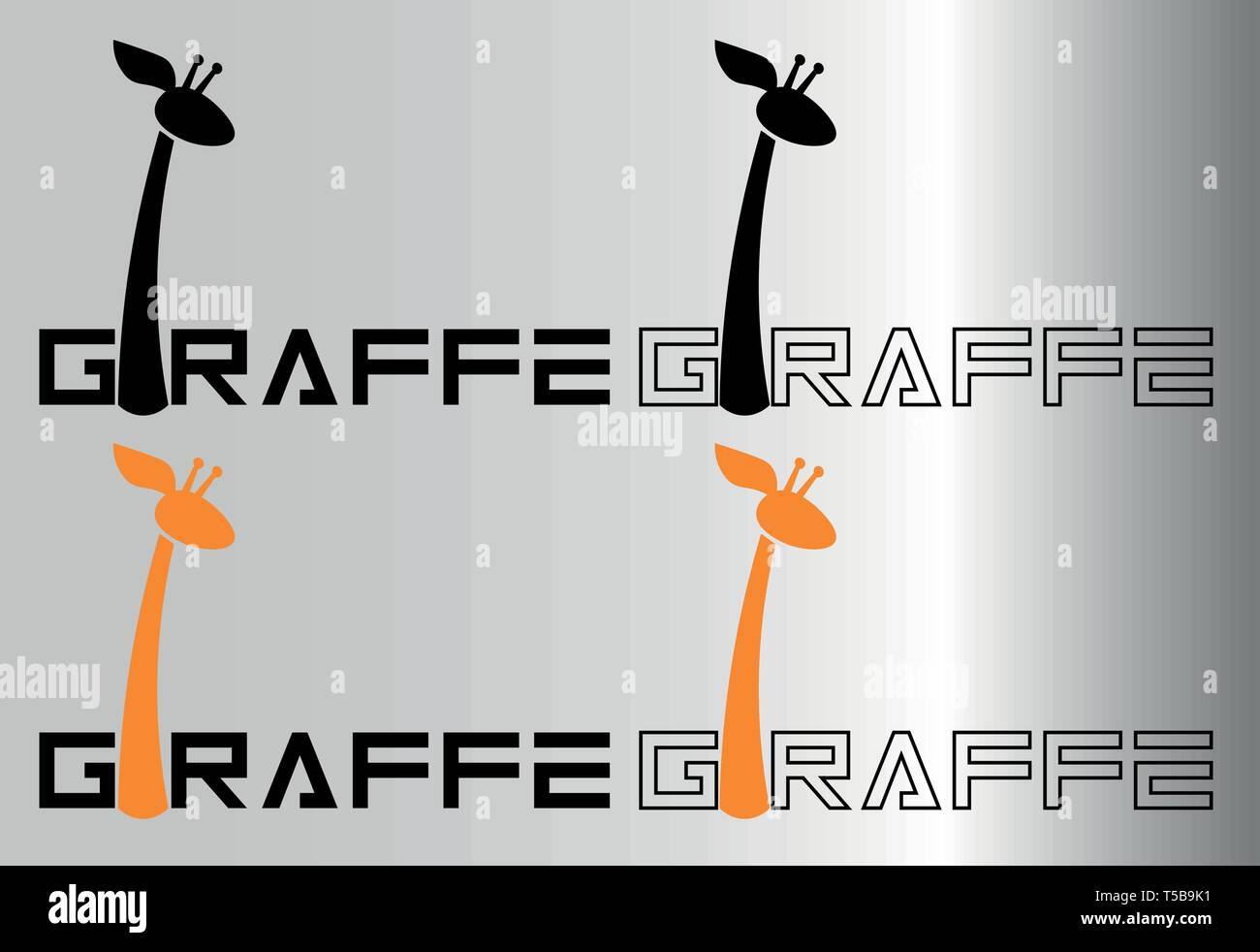 minimalist inscription with the letter i a giraffe for logos or prints ...