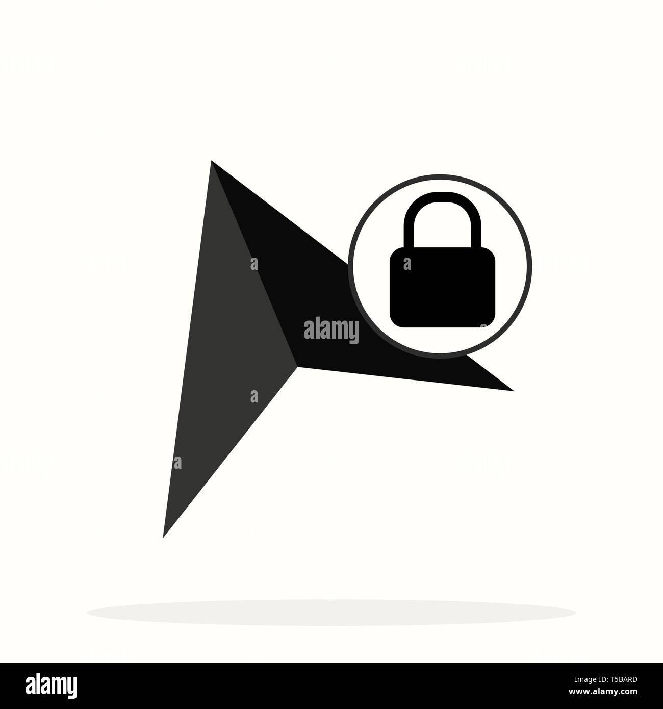 Location icon with padlock sign. Location icon and security, protection ...