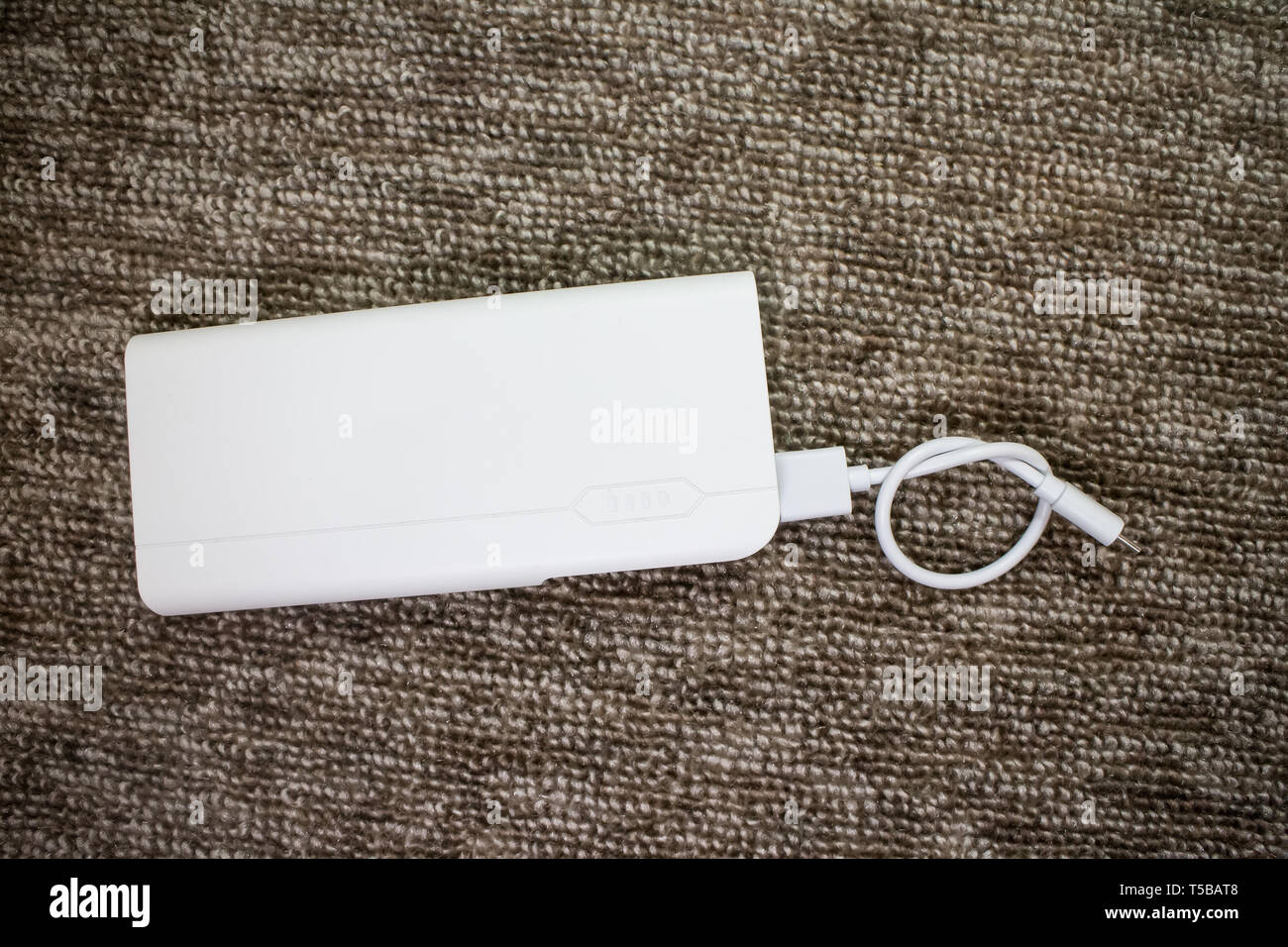 White Power Bank for Smartphone Charger Stock Photo - Alamy
