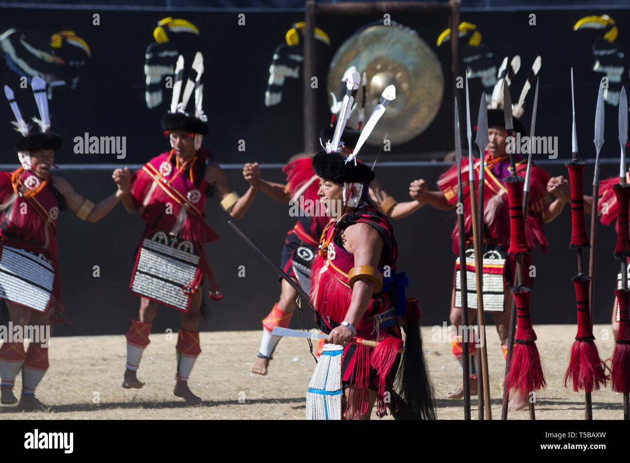 Naga Heritage Village, India. Dancing at the Hornbill Festival Stock ...