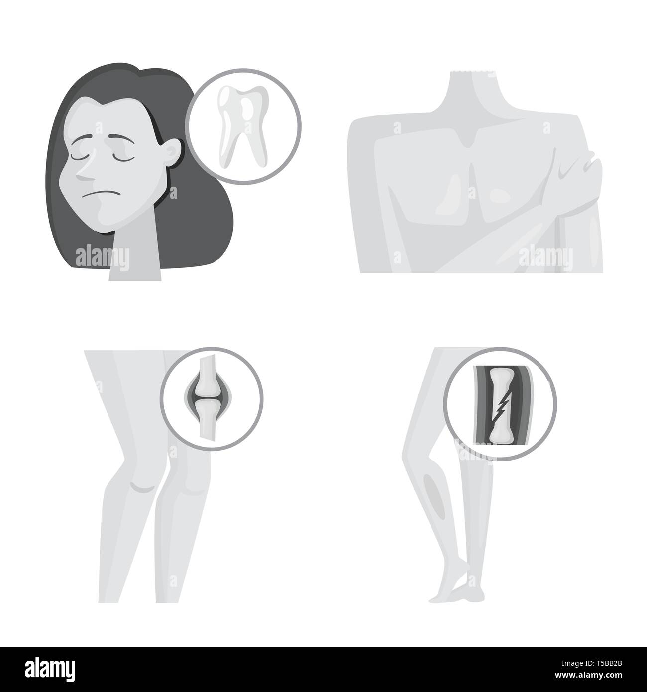 Vector design of suffering and injury sign. Collection of suffering and ...