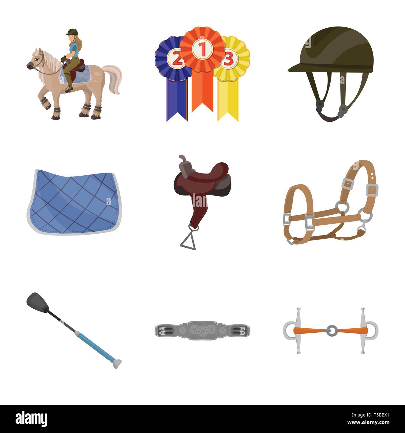 Isolated object of horseback and equestrian icon. Set of horseback and ...