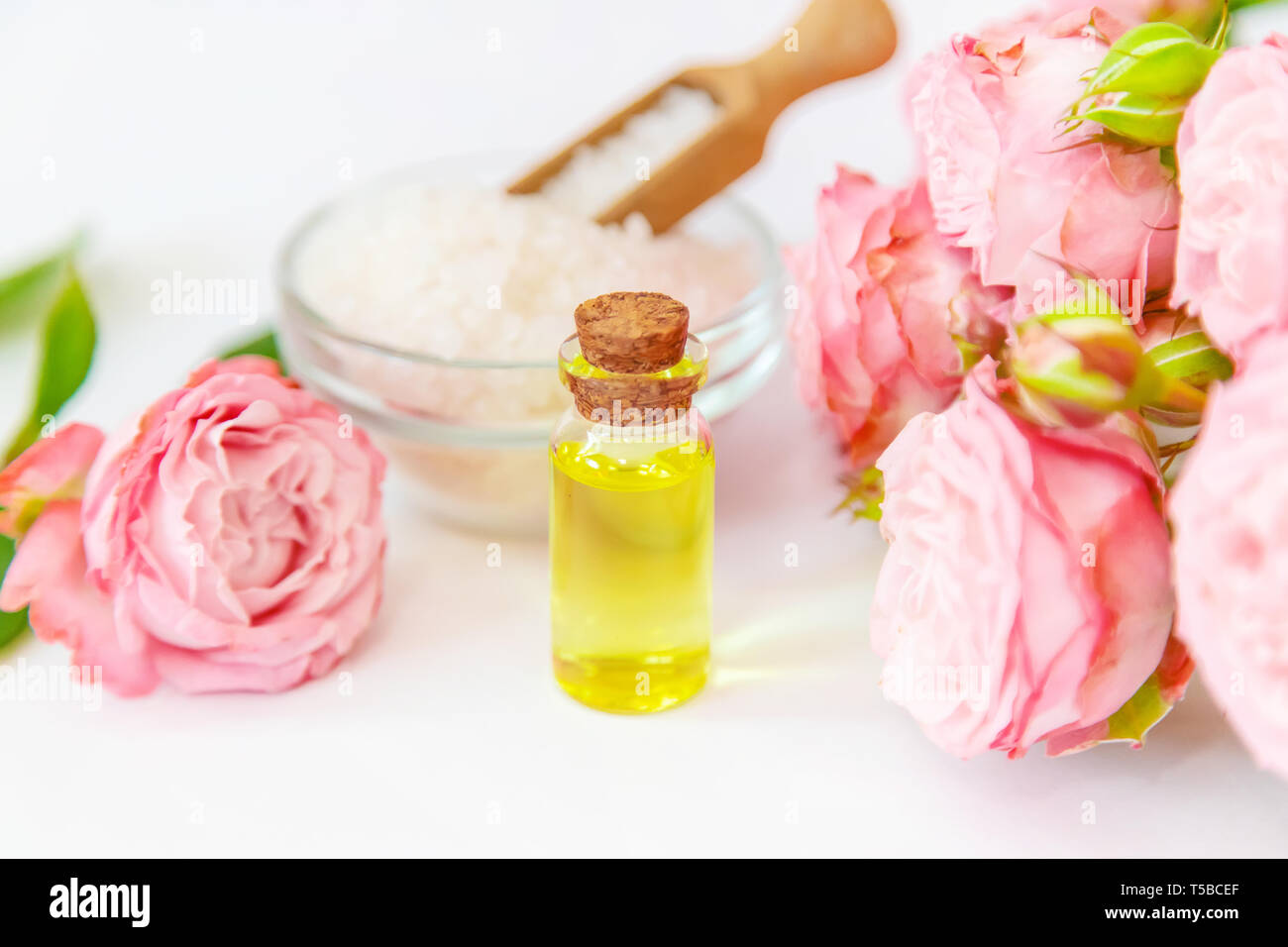 cosmetics with rose flower extract. Selective focus. nature Stock Photo ...