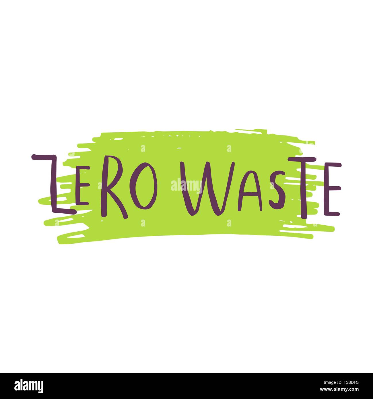 Hand drawn Zero waste logo or sign. Eco badge, tag for shopping, no ...