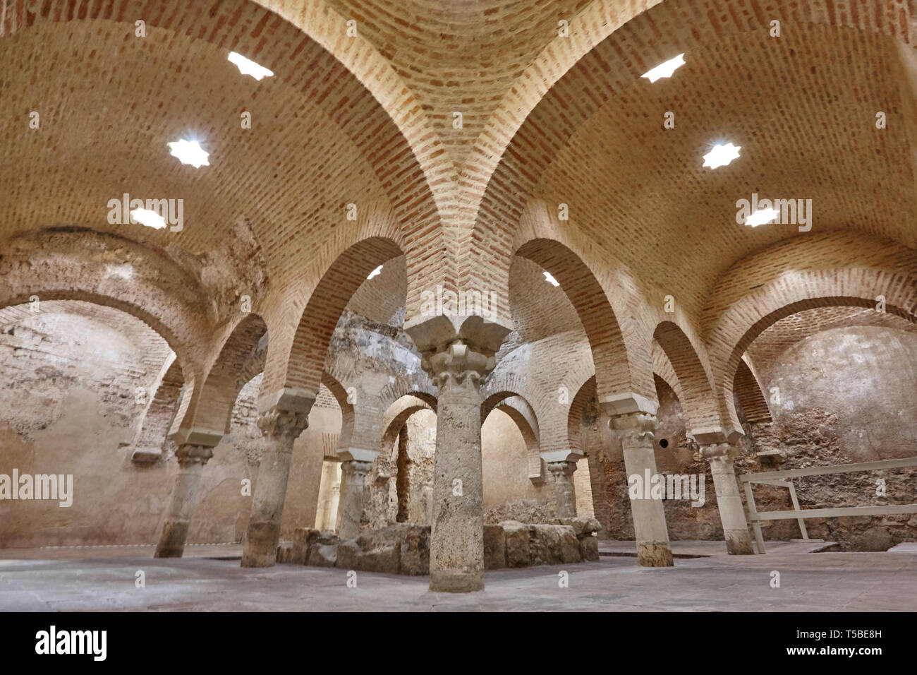 Arabian baths building interior in Jaen, Spain. XI century architecture ...