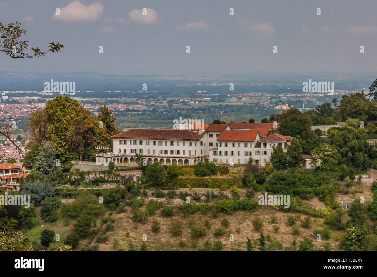 A panoramic view of the Turin suburbs from the Superga Hill Stock Photo ...