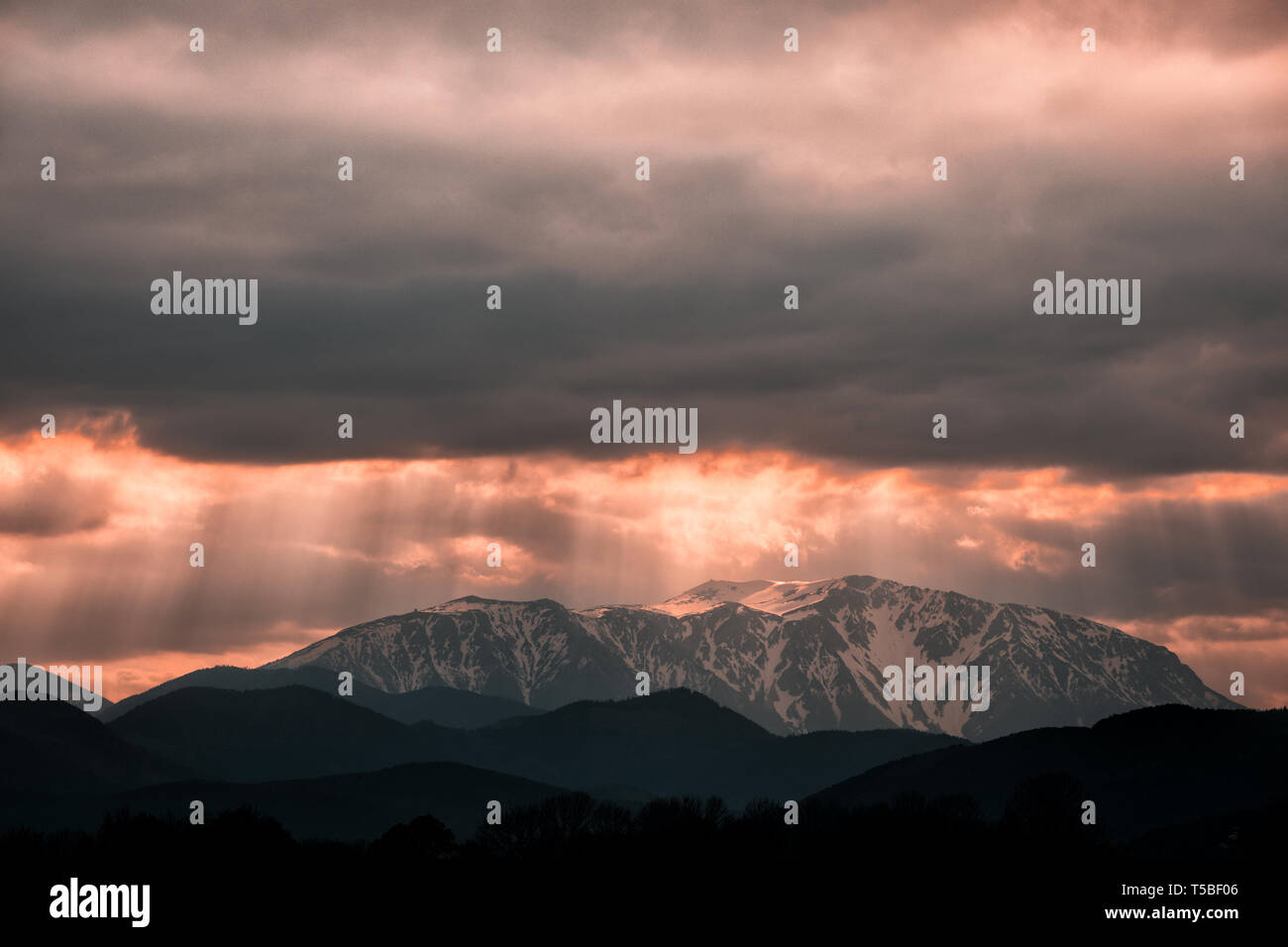 Austrian winter mountain schneeberg during the sunset Stock Photo - Alamy