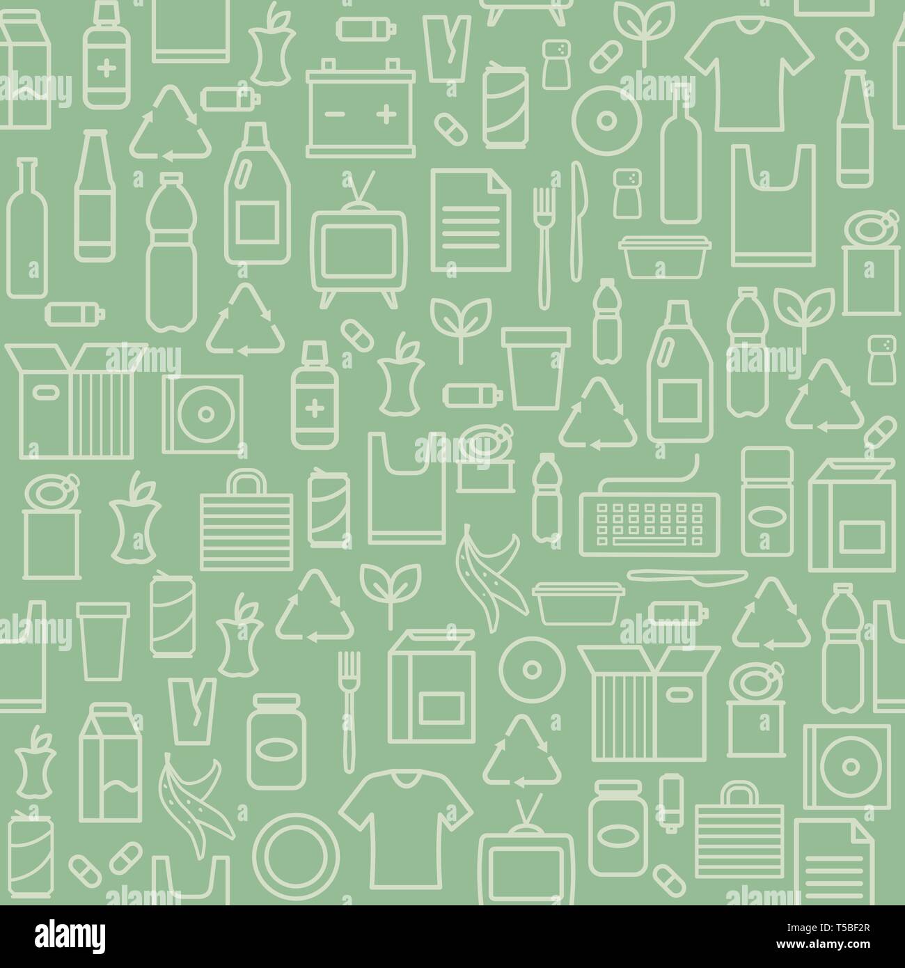Waste separate collection and recycling seamless pattern and ecology ...