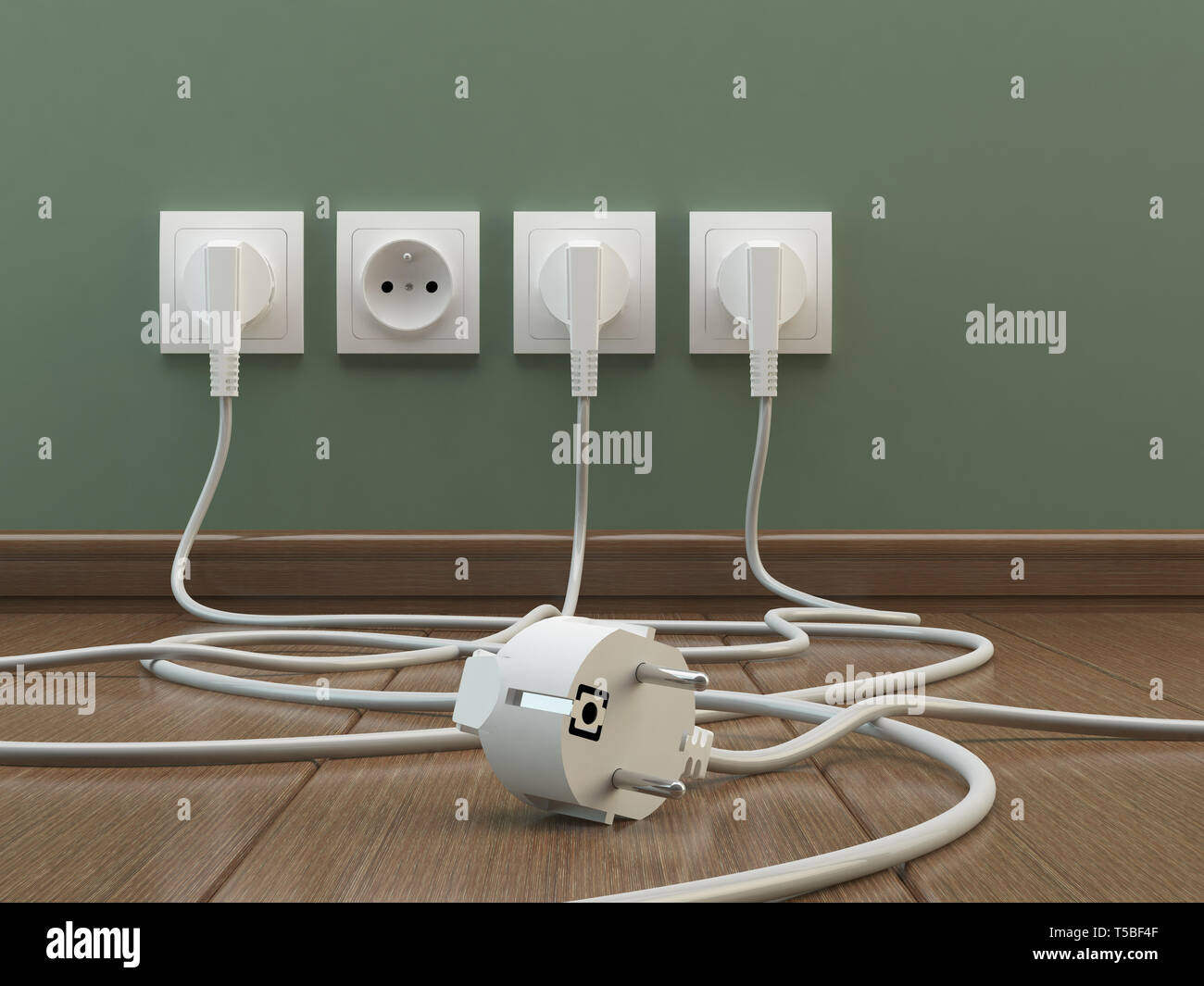 Power plugs, 3D illustration Stock Photo - Alamy