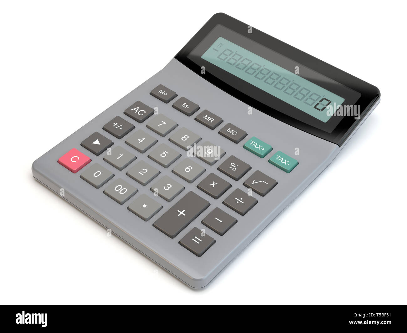 Calculator, white background, 3D illustration Stock Photo - Alamy