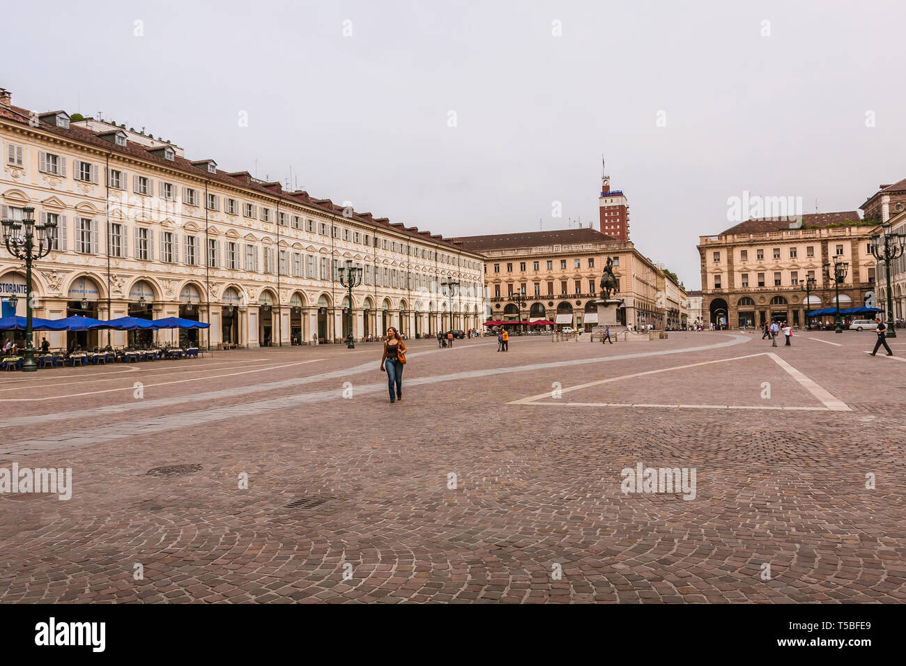 Piazza San Carlo, one of the main city squares in Turin, a view from ...