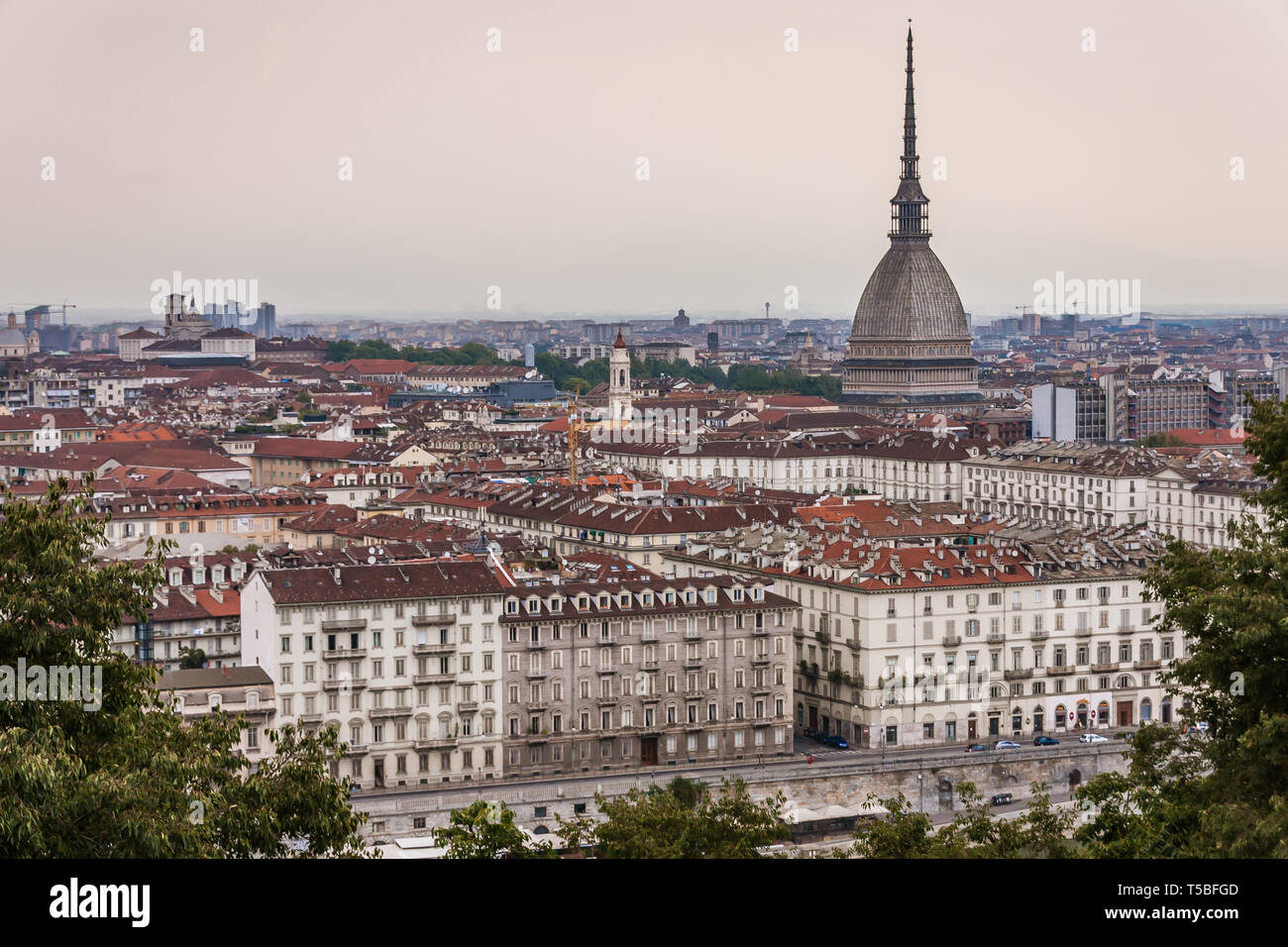 An aerial view of Turin with Mole Antonelliana Stock Photo - Alamy