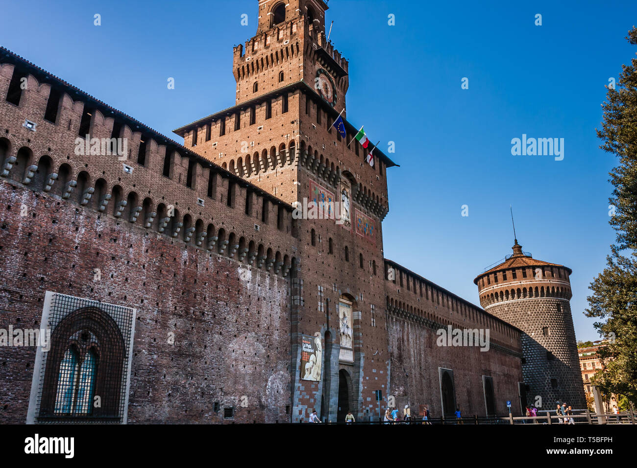 The medieval Sforzesco Castle, Milan Stock Photo - Alamy