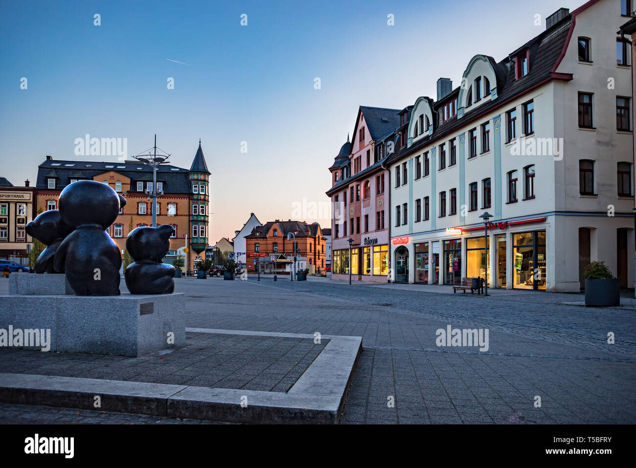 SONNEBERG, GERMANY - CIRCA APRIL, 2019: Plaza PIKO-Platz of Sonneberg ...