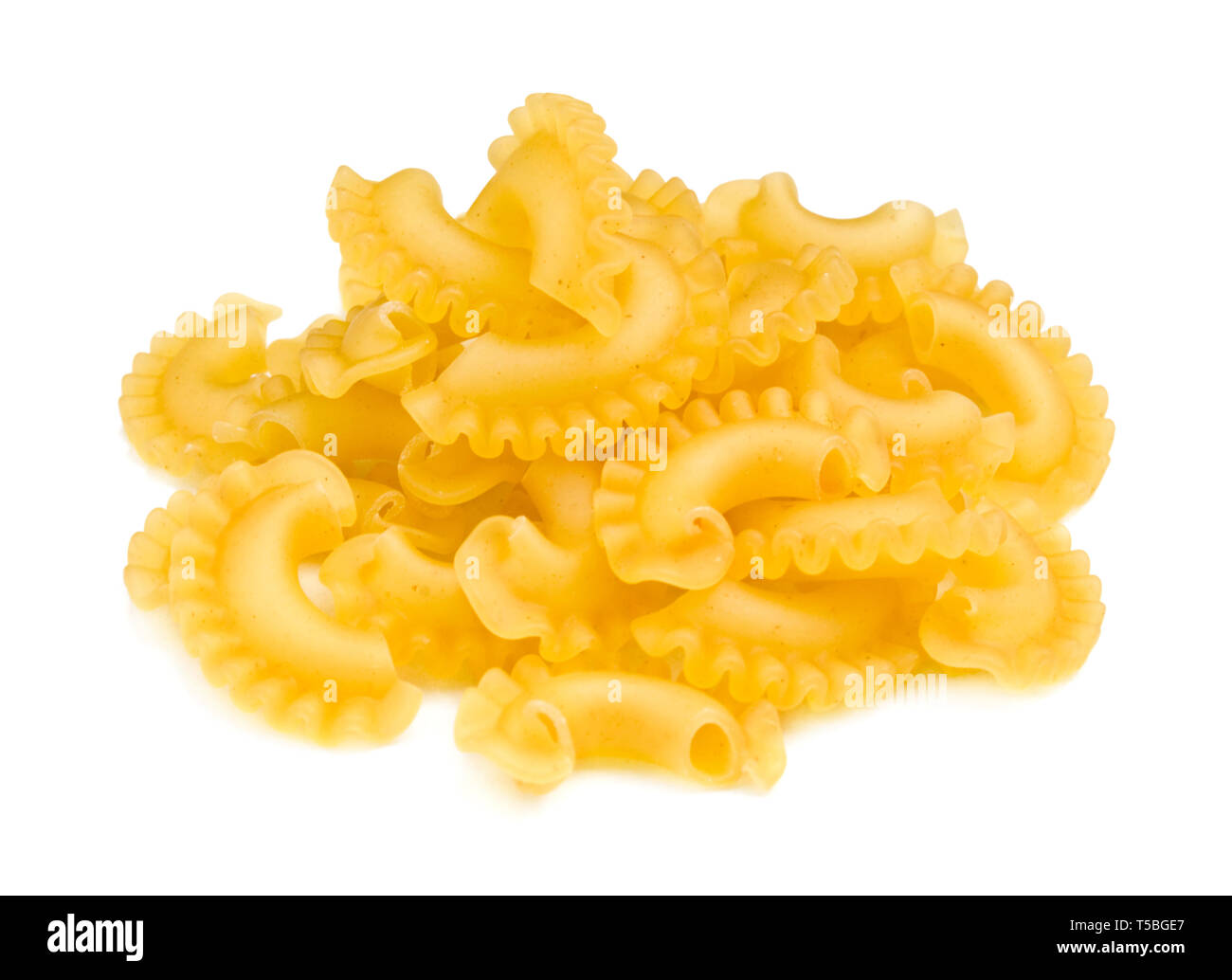 A portion of Creste di gallo pasta isolated on white Stock Photo - Alamy