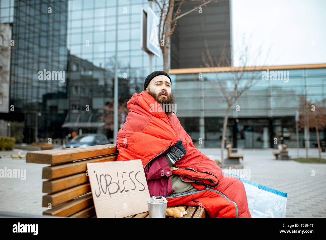 City worker begging homeless hi-res stock photography and images - Alamy