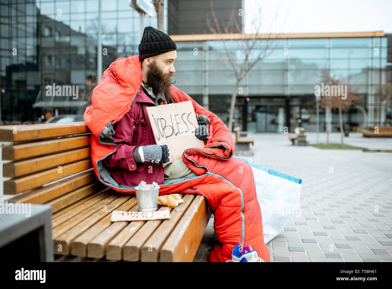 City worker begging homeless hi-res stock photography and images - Alamy