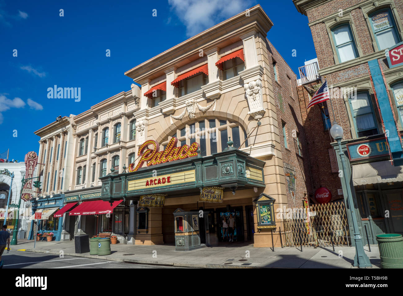 Street theming with shop fronts, signs and architecture in Universal ...