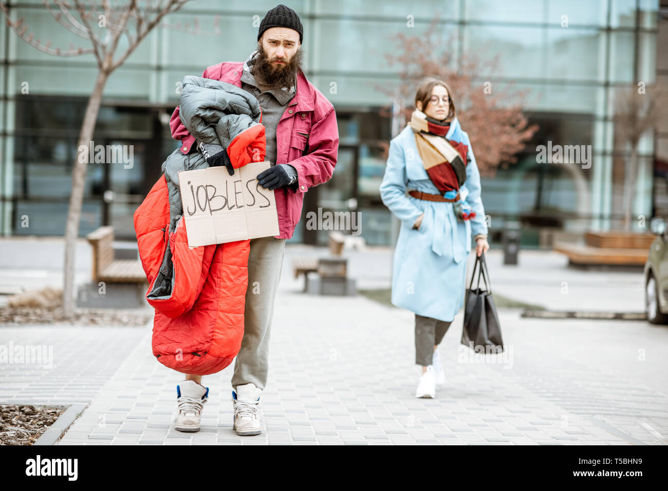Homeless People Smiling While Passing