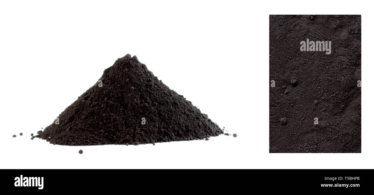 Collection of black powder isolated on white Stock Photo - Alamy