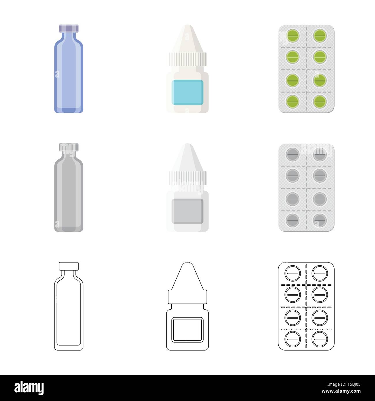 Vector illustration of retail and healthcare icon. Set of retail and ...