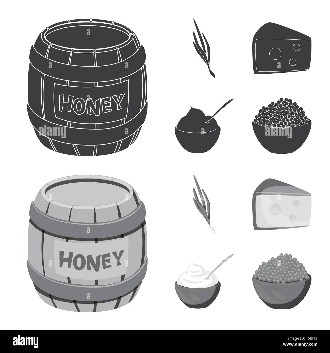 Vector illustration of taste and product sign. Set of taste and cooking ...