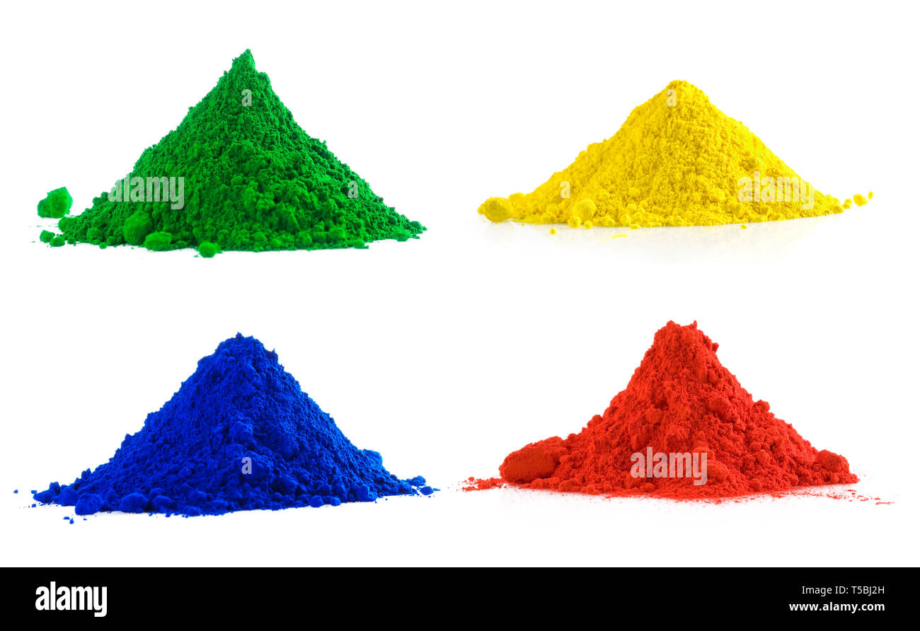 Big collection of colorful powder - yellow, red, green, blue Stock ...