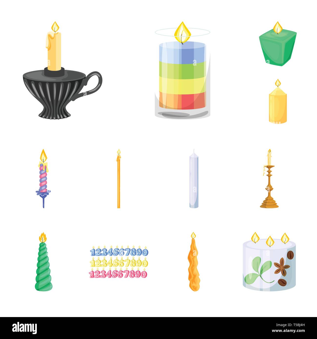 Vector design of light and wax symbol. Collection of light and ceremony ...