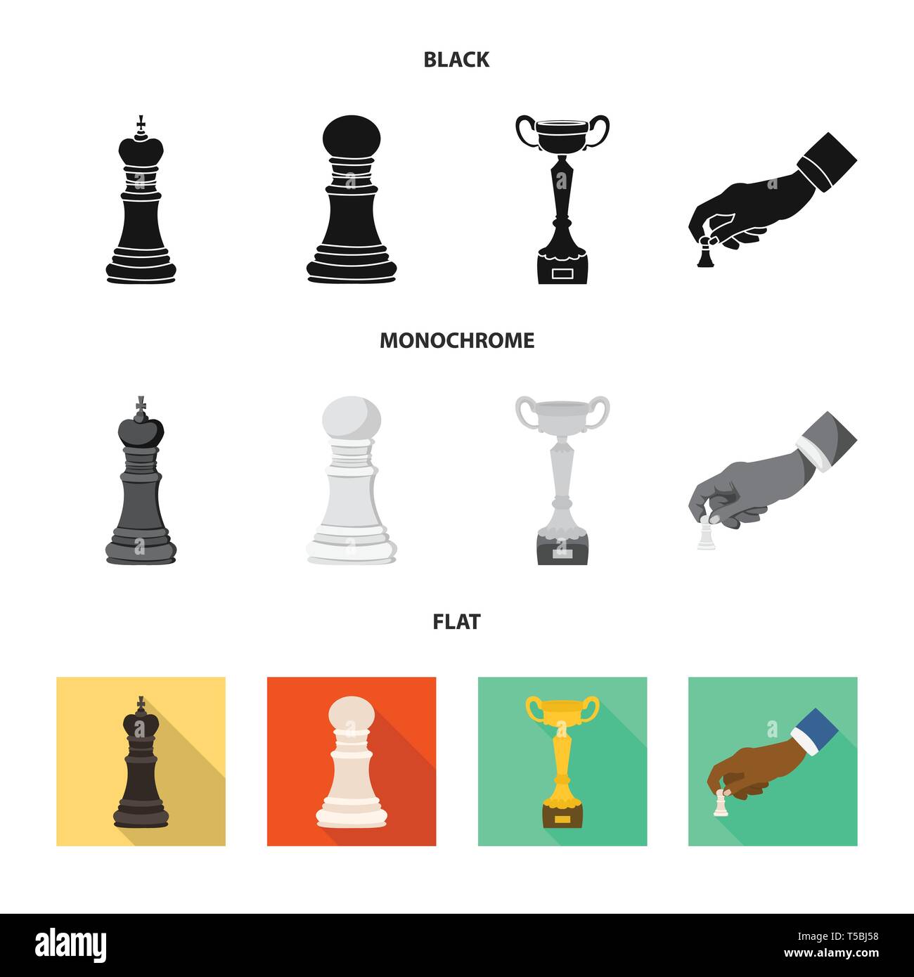 Isolated object of checkmate and thin symbol. Set of checkmate and ...