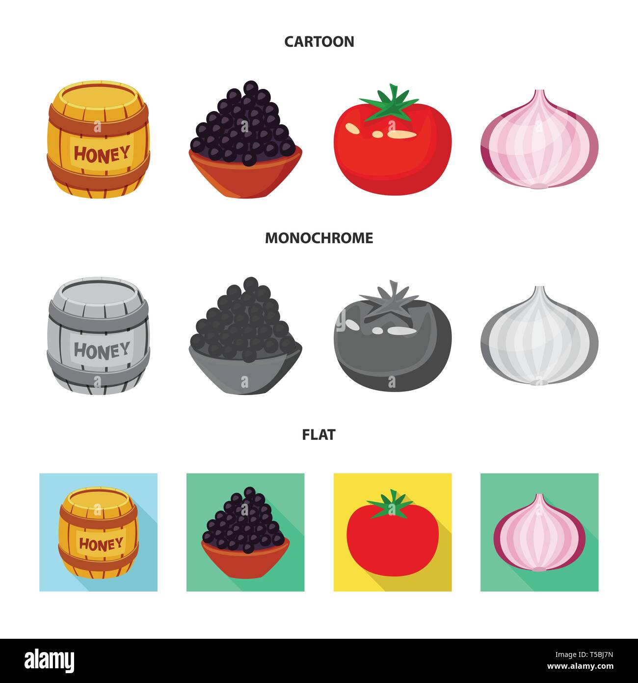 Vector design of taste and product icon. Collection of taste and ...