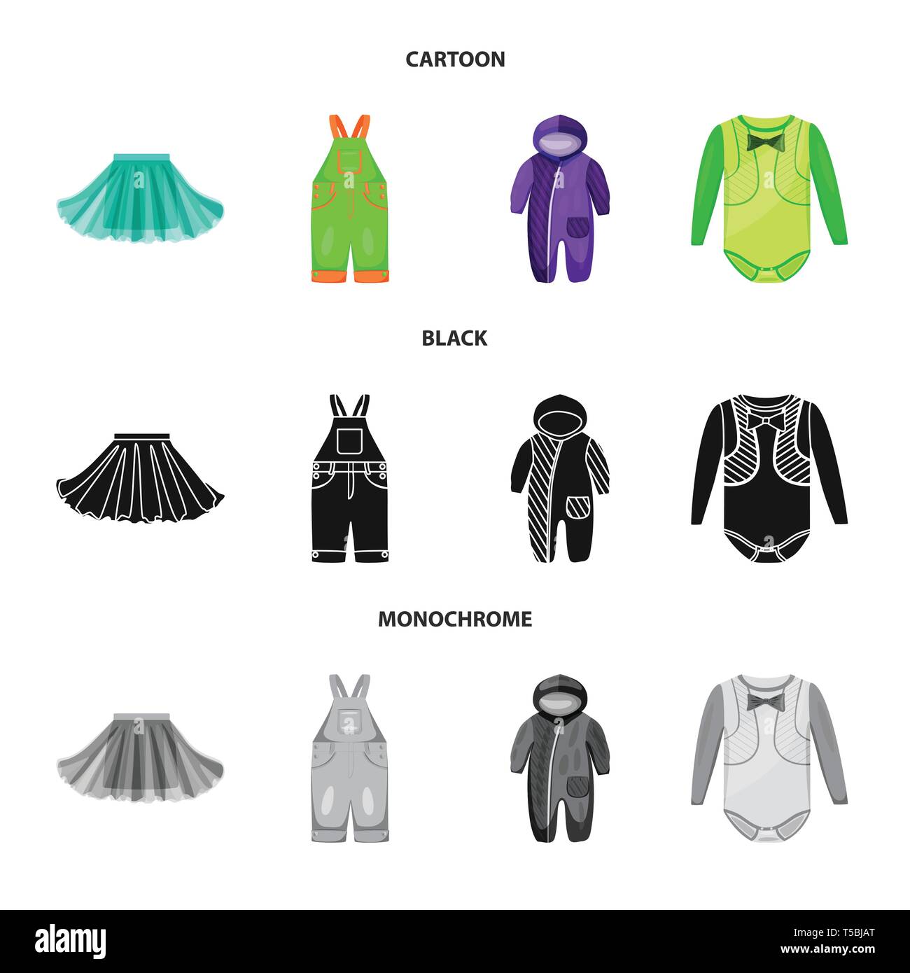 Vector illustration of fashion and garment sign. Set of fashion and ...