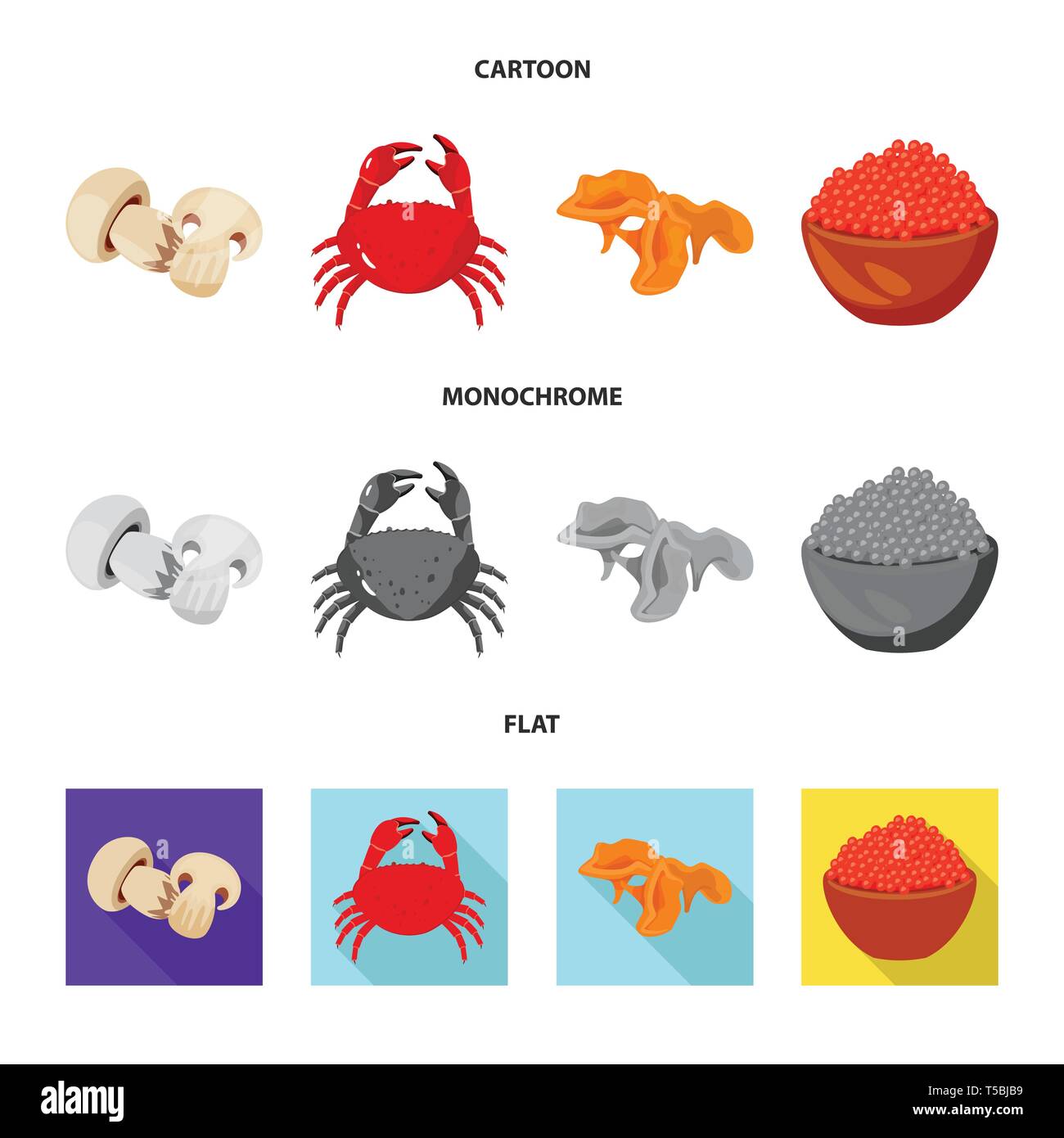 Vector design of taste and product sign. Set of taste and cooking ...