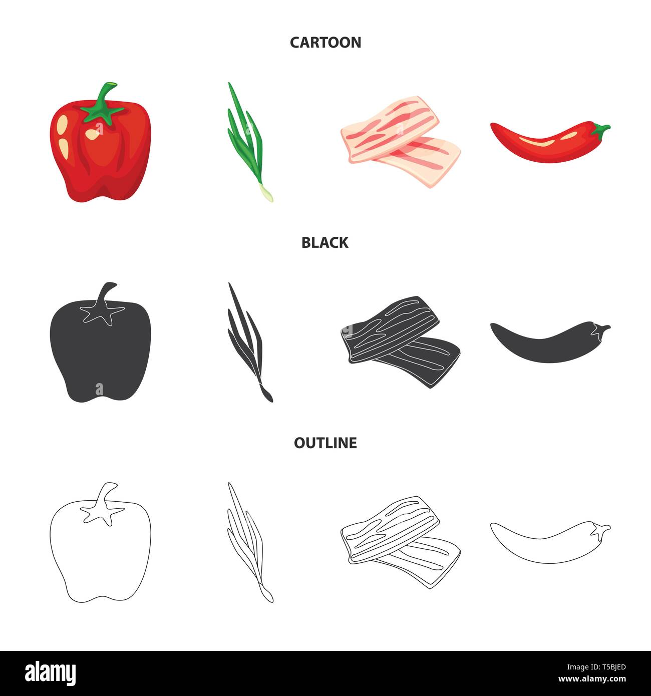 Vector illustration of taste and product icon. Set of taste and cooking ...