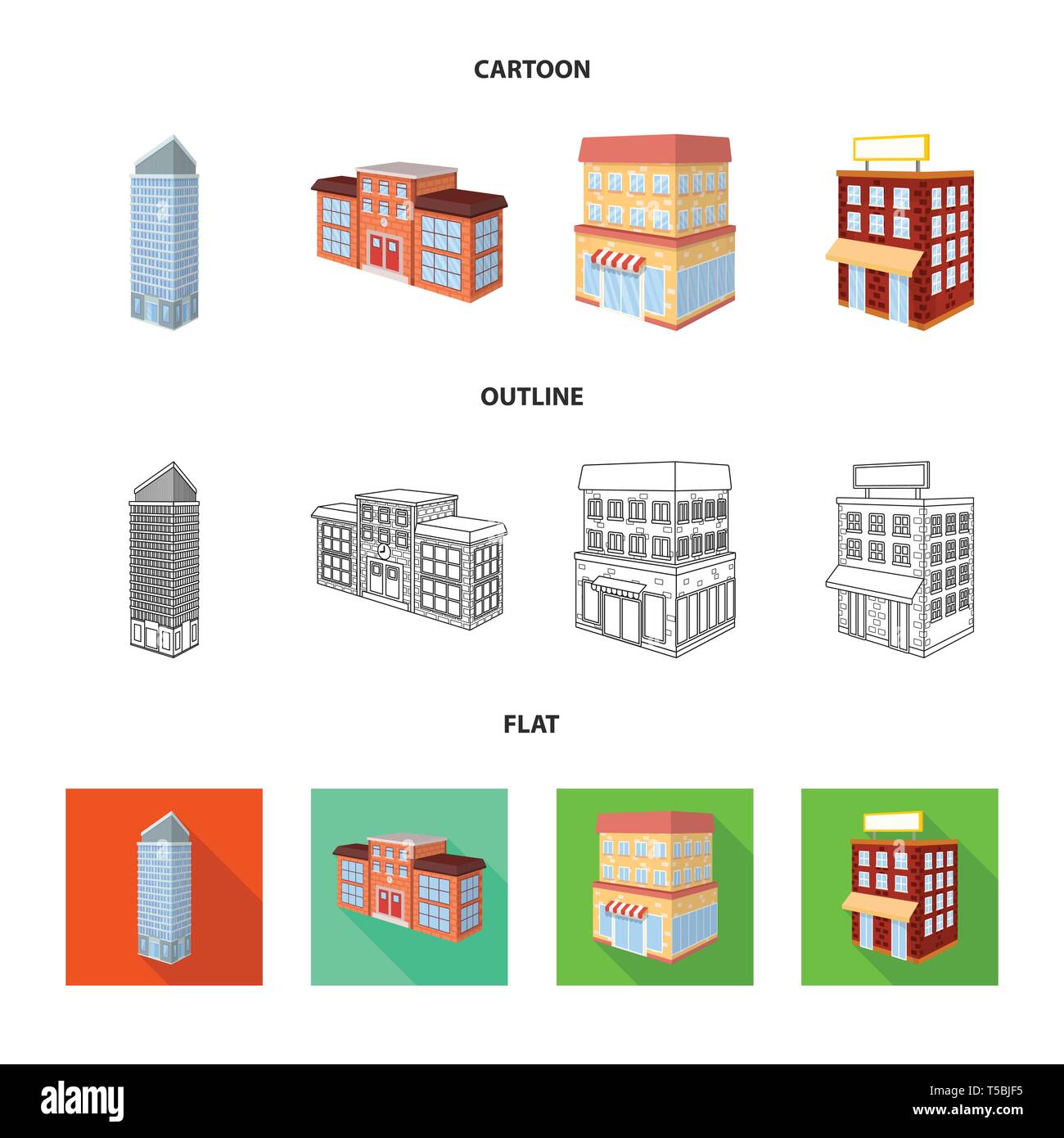 Vector illustration of construction and building symbol. Set of ...