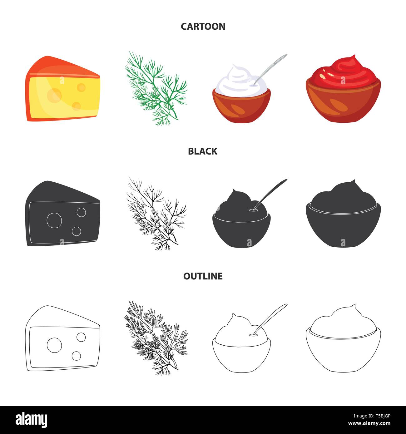 Vector design of taste and product sign. Set of taste and cooking stock ...